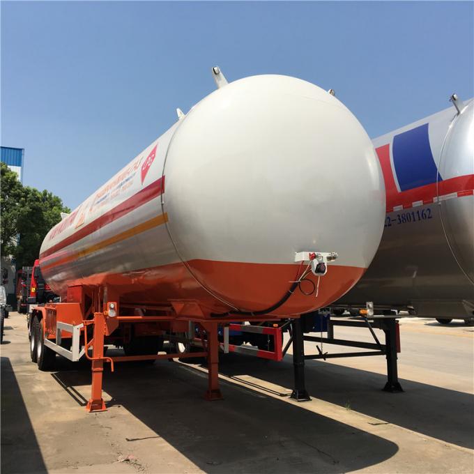Powerful 3 Axles Lpg Tank Trailer , 30CBM To 65CBM Propane Semi -Trailer
