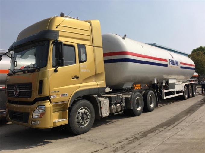 Powerful 3 Axles Lpg Tank Trailer , 30CBM To 65CBM Propane Semi -Trailer