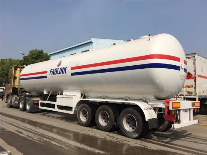 Powerful 3 Axles Lpg Tank Trailer , 30CBM To 65CBM Propane Semi -Trailer