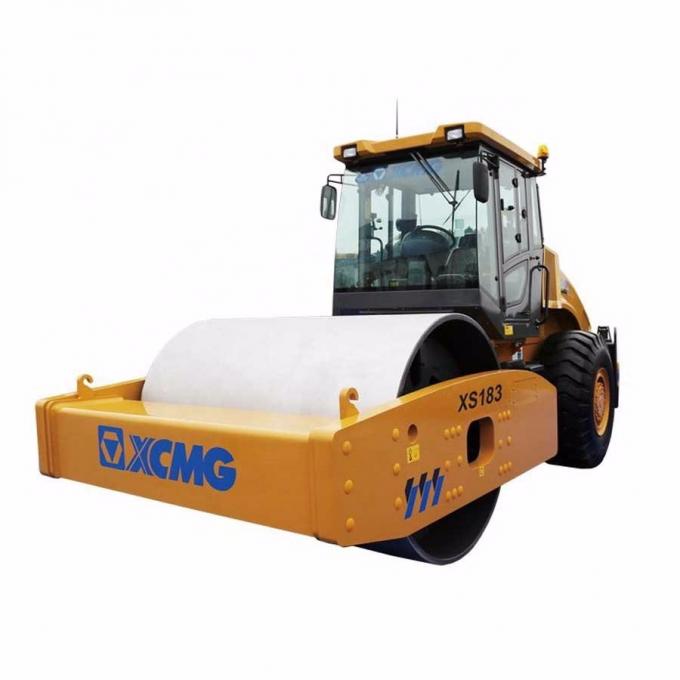 16t Earth Roller Compactor Machine / Yellow Road Maintenance Equipment