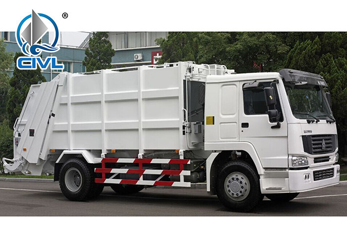 371Hp Automatic HOWO 4x2 Compact Rear Load Garbage Truck 12m3 EuroIII ...