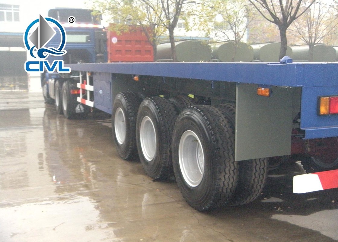 40T New 3 Axle Lorry Container Trailer With 2 Rear / Side Doors And ...