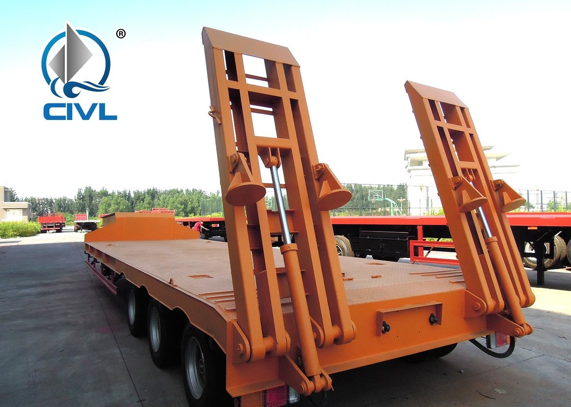 40-60 ton low flatbed semi-trailer hydraulic ladder for transporting ...