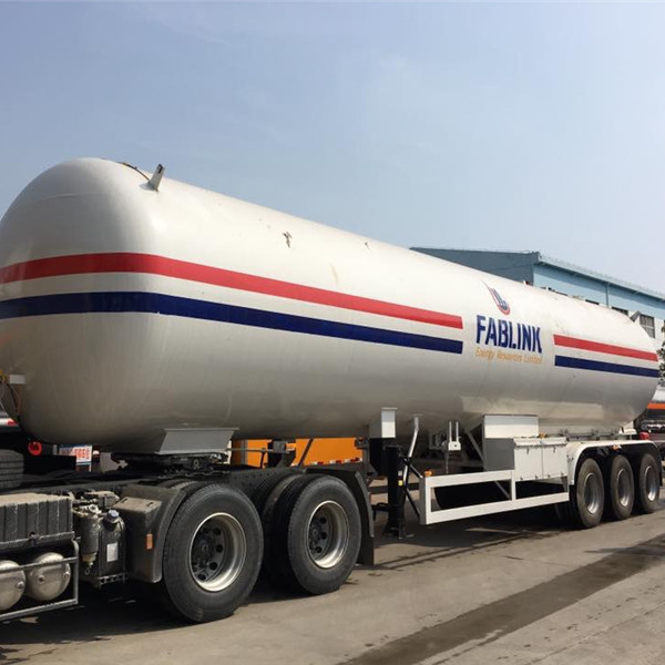 Powerful 3 Axles Lpg Tank Trailer , 30CBM To 65CBM Propane Semi -Trailer