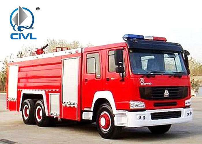 SINOTRUK HOWO Fire Fighting Trucks , water tower fire truck 6x4 375hp ...