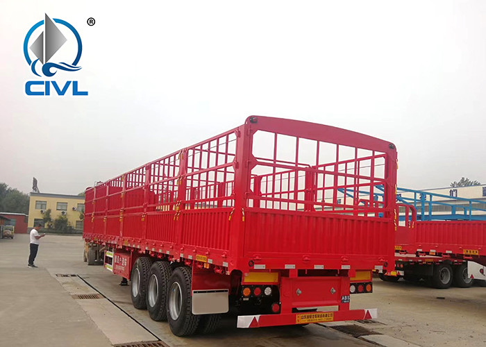 New 3 Axle Fence Cargo Semi Trailer 12m 12.5m Side Wall Fence Cargo ...