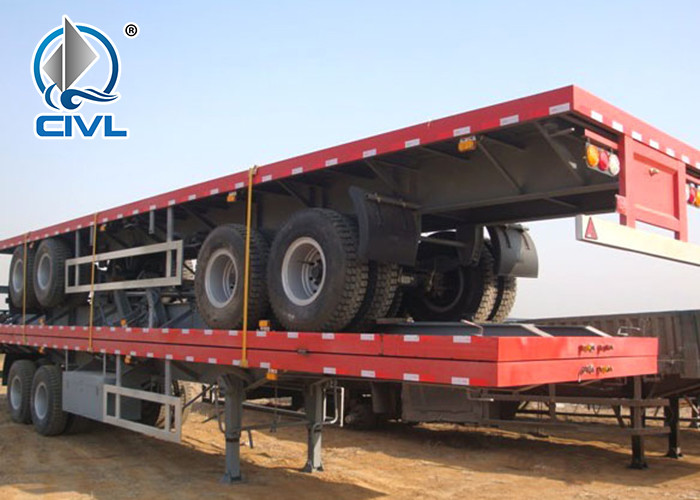 CIVL Loading Construction Machines Hydraulic Flatbed Semi Trailers 3 ...